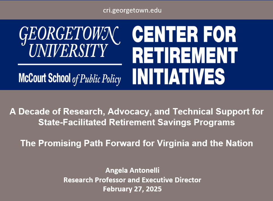 RetirePathVA Program Advisory Committee - Georgetown Center for ...